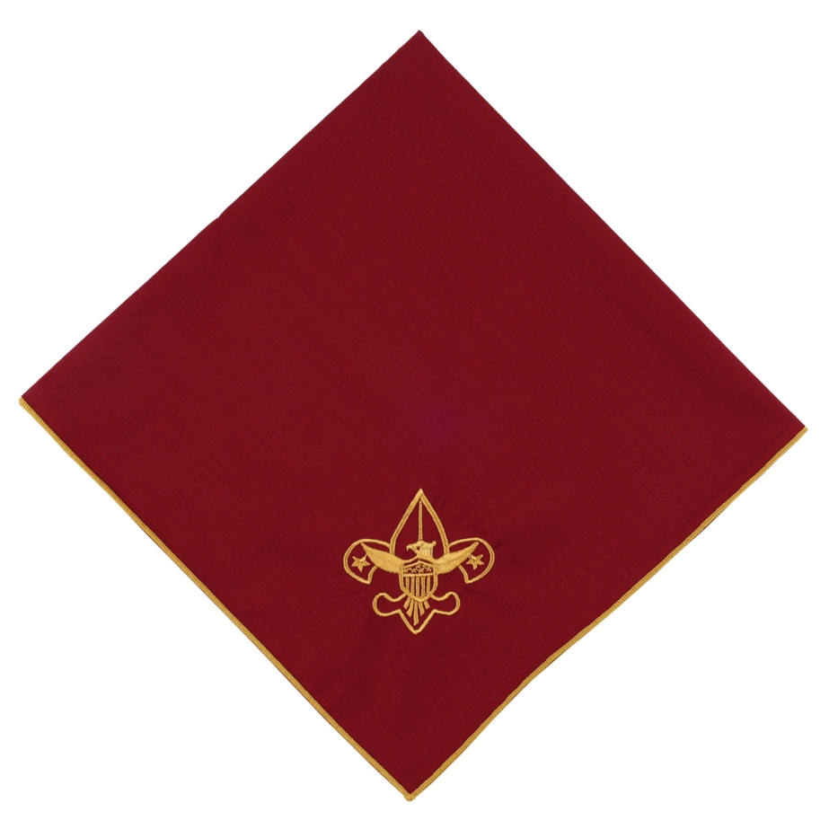 Scouting America Neckerchief - Embroidered Universal Emblem, Brick/Gold ...
